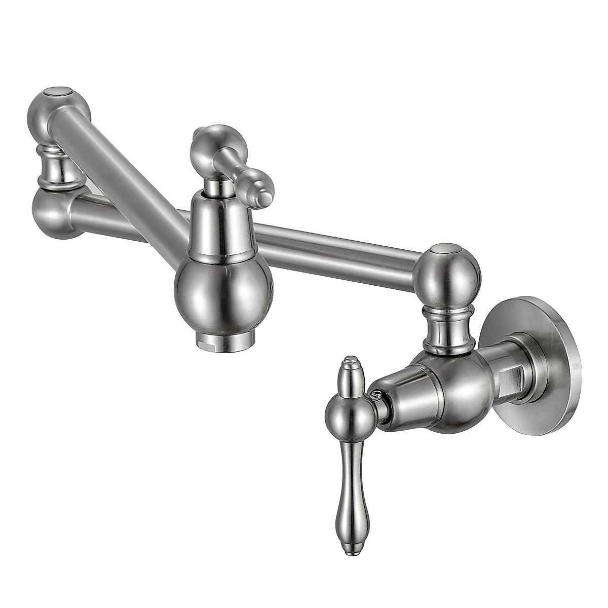 Brushed Nickel Wall Mounted Kitchen Faucet Pot Filler