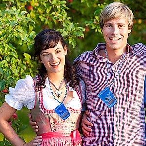 SUNKIM 18 Pcs Beer Festival Shot Glass on Beaded Necklaces Beer Festival Plastic Shot Glass Necklaces Beer Festival Cups for Bavarian German Beer Festival,6 Styles