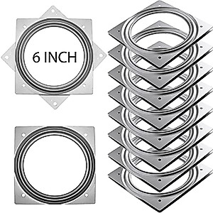 16 Pack Lazy Susan Hardware 6 Inch Turntable Bearing Square Rotating Swivel Plate 110 lbs Capacity 5/16 Inch Thick Lazy Susan for Serving Trays Kitchen Storage Rack Zinc Plated Steel Swivel Plate
