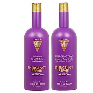 Hayashi 911 Shampoo, 1000 Ml and 911 Emergency Pack, 1000 Ml Combo Package