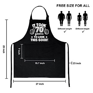 70th Birthday Gifts for Men Women, 1954 Happy 70th Birthday Gift Ideas, 70th Chef Aprons for Men with 3 Pockets, Funny Cooking Aprons for 70 Years Old Men, Women, Husband, Wife, Dad, Mom, Friends