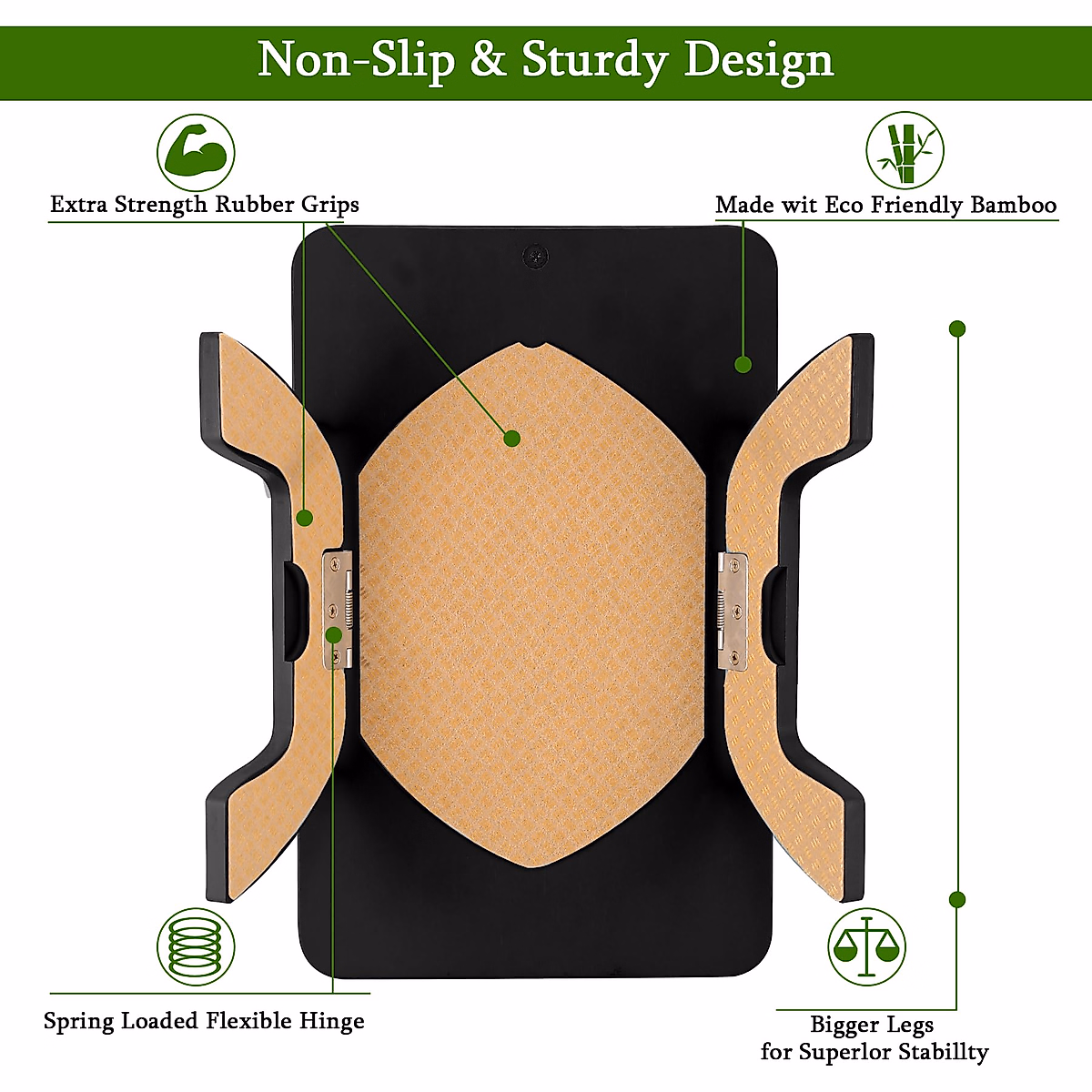 BAMBOOTRAY Couch Arm Table,Sofa Clip on Tray for Armrest Tray with Phone Holder,Couch Table for Living Room Bedroom (Large Black, 15.3" D x 9.8" W x 1.7" H)