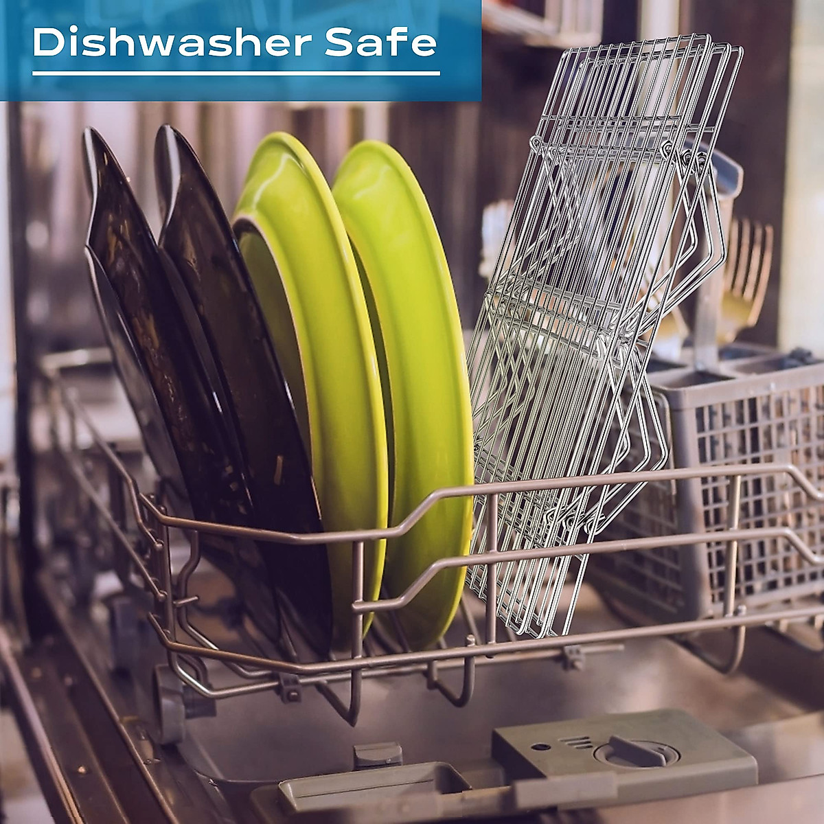 Leonyo Cooling Baking Rack 5-Tier Stackable Stainless Steel Wire Baking Cooking Racks Set for Cookie, Pizza, Cup Cake, Raised & Folding Feet, Oven Safe & Dishwasher Safe, Rust-Resistant - 15’’ x 10’’