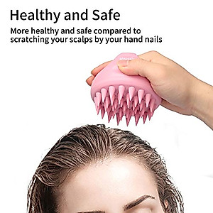 Scalp Massager Handheld Hair Massager Multifunctional Scalp Brush Hair Shampoo Brush Head Scrubber Body Massager Shoulder Foot Back Massager with 3 Different Brush Heads for Women Men Kids Pets