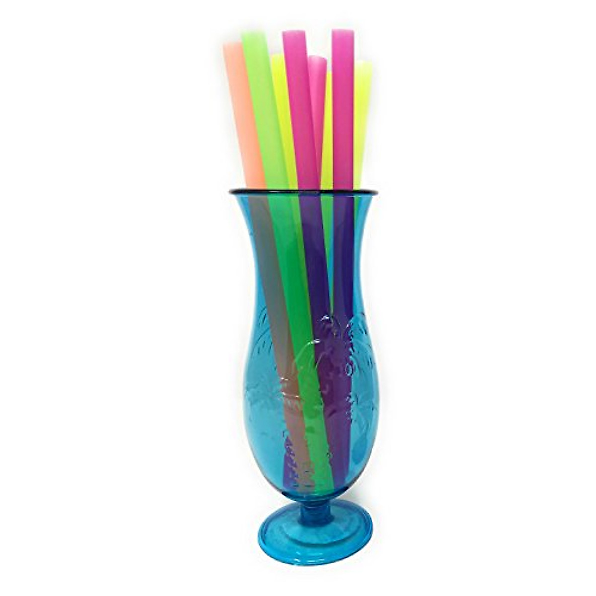 Extra Large Plastic Straws, Great for Smoothies, Extra Wide Straws With Mammoth 1/2 Inch Diameter, Neon Colors, Bulk Smoothie Shake Straws - 200 Pack - Variable Lengths (1, 10.5 inch)