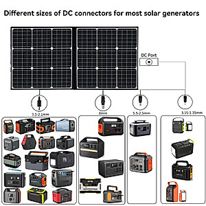 GOFORT Portable Power Station 172.8Wh & 100W 18V Portable Solar Panel Foldable Solar Charger with USB 18V DC QC 3.0 Output