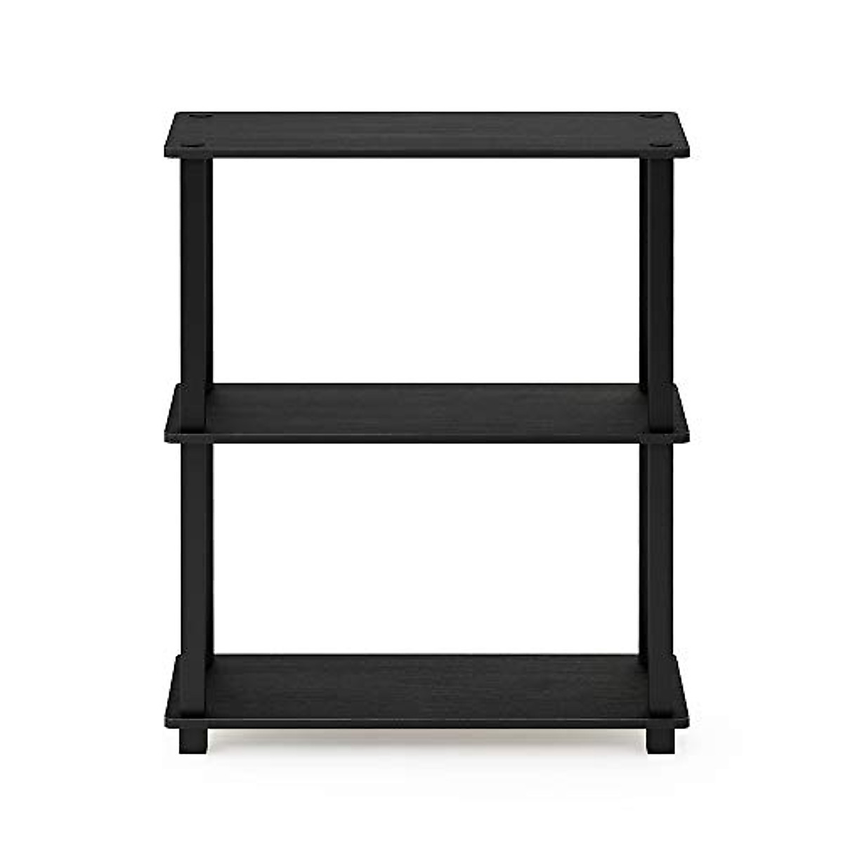 Furinno Turn-S-Tube 3-Tier Compact Multipurpose Shelf Display Rack with Square Tube, Americano/Black