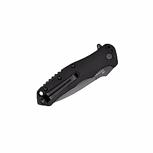 Kershaw RJ Tactical 3.0 Pocketknife, 3" 8Cr13MoV Stainless Steel Drop Point Plain Edge Blade, One-Handed Assisted Flipper Opening EDC,Black
