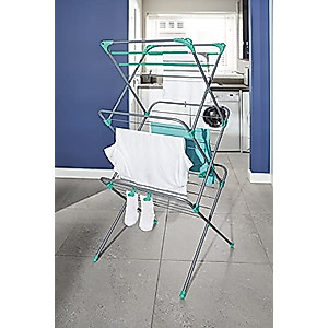 Addis Deluxe Fold Away 3 Tier Airer Clothing Dryer for Home | Aqua