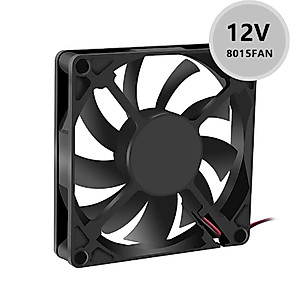 Dorhea 80x80x15mm Fan 12V 2Pin DC 8015 Brushless Cooling Case Fan for Cooling PC Computer Case CPU Radiator Cooler Fan 2Pin