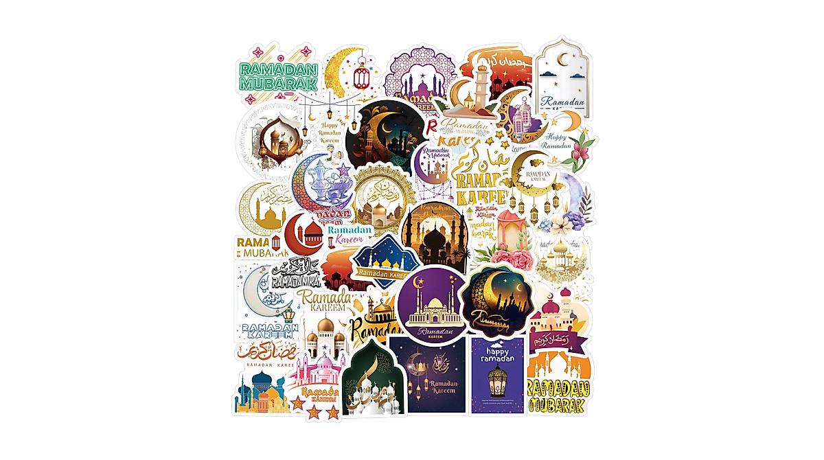 Ramadan Stickers 65PCS Waterproof Vinyl Decals for Laptop & More