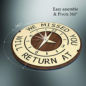 LOKAUS Happy Smiley Face Design for Open and Closed Signage, Wooden "Come On In" and Changeable Hours for "Will Return At" Signage, 7 inches Round Double Sided Hours of Operation Signage.… (7 inches)