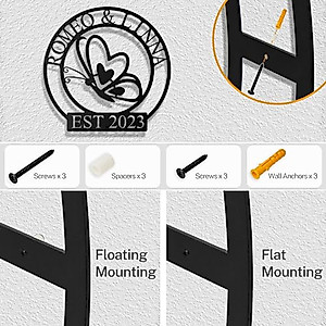 Personalized Metal Last Name Signs for Home Decor Wall Name Signs Family Sign For Wall Art Decor Personalized Wedding Gift Metal Name Signs Wall Decor,Butterfly Metal Name Sign