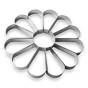 Foose Teardrop Round Cookie Cutter 4 Inch –Tin Plated Steel Cookie Cutters – Teardrop Round Cookie Mold