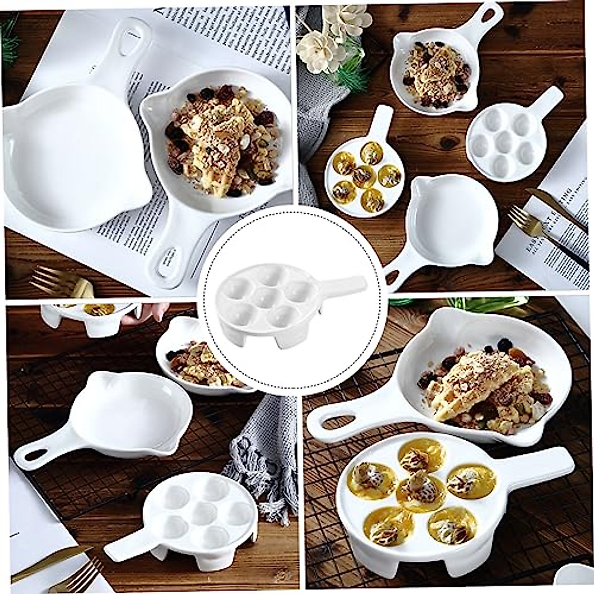 Cabilock 1pc Baked Snails Mini Saucepan French Bread Baking Pan Stainless Steel Tray Ceramic Bakeware Set Maker Ceramic Bread Loaf Pan Kitchen Supply Serving Plate Kitchen Gadget White Brie