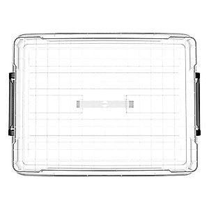 Cetomo 15L*3 Plastic Storage box Tote Organizing Container with Durable Lid and Secure Latching Buckles, Stackable and Nestable, 3Pack, clear with Black Buckle