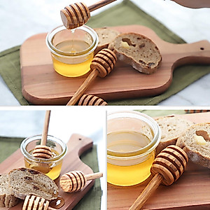 24 Pack Mini Wooden Honey Dipper Sticks, 4 Inch Mini Honey Stirrer Stick, for Honey Jar Dispense Drizzle Honey and Wedding Party Gift