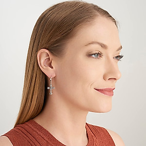 MORGAN & PAIGE Celtic Cross Celtic Knot Dangle Earrings for Women - 925 Sterling Silver Drop Earring Design, Lightweight and Hypoallergenic for Sensitive Ears with Secure Clasp