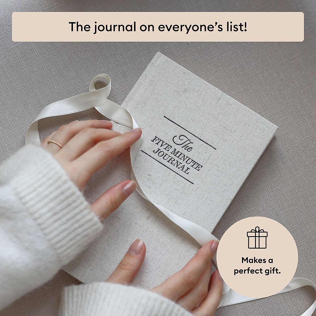 The Five Minute Journal, Original Daily Gratitude Journal, Reflection & Manifestation Journal for Mindfulness, Undated Daily Journal, Plastic-Free, White - Intelligent Change