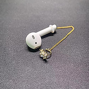 MicroTrouble Wireless Earphones Chain, 1 Pair Wireless Earphone Decorations Prevent Earphones from Falling and Losing. Butterfly Appearance, Metal Material (Lucky Clover)