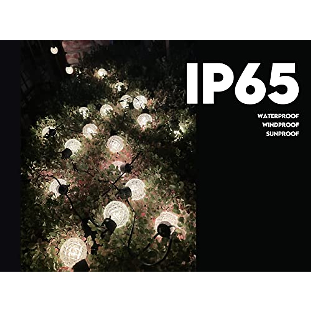 Solatec Led Smart String Lights, Shatterproof 25 RGBW Bulbs Color Changing IP65 Waterproof Light App Control with DIY Color Scenes, Music Modes, Bluetooth 21.2ft Globe Lights for Backyard Porch