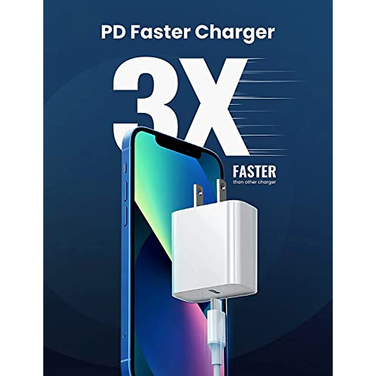 iPhone Fast Charger, 20W USB C Power Adapter [MFi Certified] Apple Block Fast Wall Plug with 6ft USB C to Lightning Cable Compatible for iPhone 14 Plus/13Pro Max/12/12 Pro/11/11Pro/XS/Max/XR/X/SE/8P