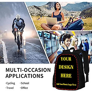 UJDUYSD Custom Backpack for Mens Womens, Personalized Backpacks with Photo Text Logo, Customize Casual Large Capacity with Compartments Laptop Bags for Travel, Camping 17"