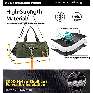 Small Duffle Bag Military Gym Bags 16 Inchs Equipment Bag for Weekender Overnight Tactical Workout Bag Travel Carry On Bag Lightweight with Pockets for Men Women Green