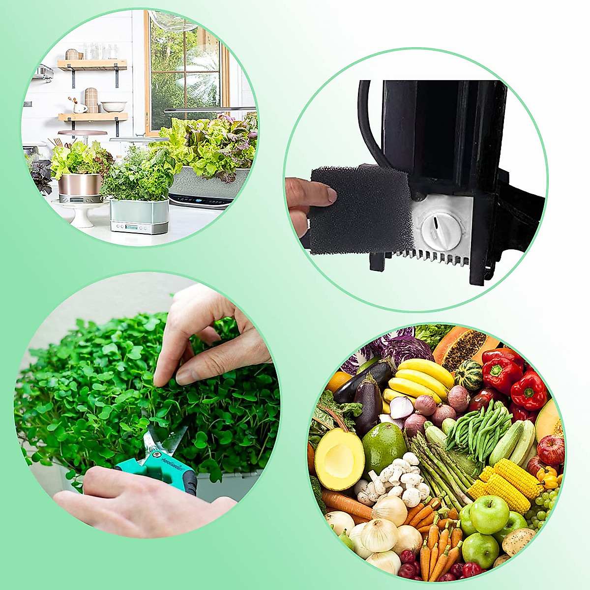 DUORIO Pump Filter Sponge, Filters Sponge Accessories Reduces Dirt in Pump Compatible with Miracle-GRO AeroGarden Pump Harvest, Bounty, Farm, Extra, Ultra -25 Pack