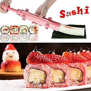 Sushi Roller Kit Sushi Bazooka Making Set Durable Camp Chef Rice Maker Machine Mold Sushi Rolling Maker Starter Set for Easy Sushi Cooking Rolls Best kitchen Sushi Tube Tool