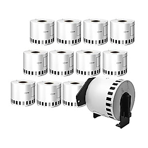 12 Rolls DK-2205 QL800 QL810W QL820NWB QL1100 Continuous Paper Label 2.4" x 100 Feet, Compatible with Brother QL Label Printers, Replacement for Brother DK-2205 Continuous Paper Lable Roll