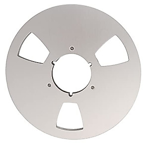 14 10 Inch Empty Tape Reel, Recording Tape Reel Convenient Aluminum Alloy Universal 3 Hole Empty Disc Opening Machine Parts for Reel Tape Recorder Accessory (Silver)