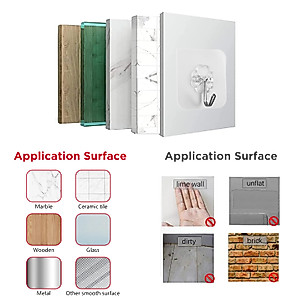 Vsezund 10 Pack Wall Hooks for Hanging 33lb(Max) Heavy Duty Self Adhesive Hooks Transparent Waterproof Sticky Hooks for Keys Bathroom Shower Outdoor Kitchen Door Home Improvement Utility Hooks