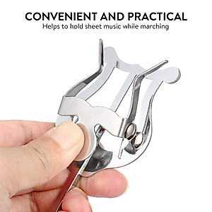 Trombone Lyre Sheet Music Holder Marching Lyre for Trombone, Metal Sheet Music Clip Clamp-On Holder, Wind Instrument Trumpet Sheet Music Stand