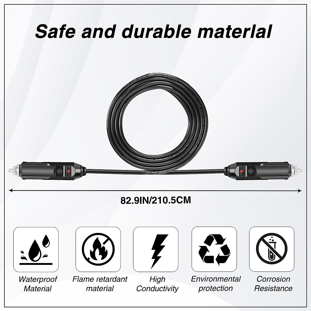 Power Cord for Green Mountain Grills Davy Crockett and Trek P-1012, 12V Cigarette Lighter Socket Compatible