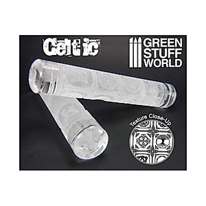 Green staff World Rolling pin Celtic Motifs Miniature Tools GSW-51