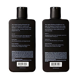 Hawthorne Men's Scalp Cooling Shampoo and Conditioner Hair Set. For Dry and Itchy Scalp. Includes Scalp Cooling Shampoo and Scalp Reviving Conditioner. Sulfate Free, Paraben Free. 8 Fl Oz Each.