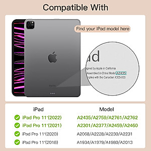 BloxFlag Case for iPad Pro 11 inch 4th Generation (2022)/3rd/2nd/1st Gen(2021/2020/2018) with Pencil Holder/Pocket/Typing Angle Auto Sleep/Wake Vegan Leather iPad Pro 11 Cover (Orange)