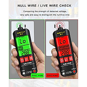 SUETTLA A1 Voltage Tester, Non Contact Voltmeter Digital Smart Multimeter Electric Detector for Measure AC/DC Volt, Liver Wire, Resistance, Continuity