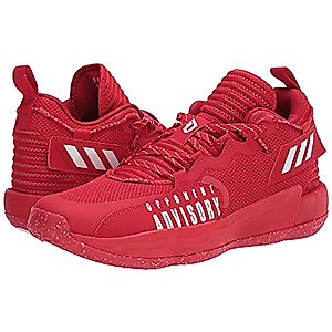 adidas Unisex Dame 7 Extply Basketball Shoe, Scarlet/White/Silver Metallic, 8 US Men