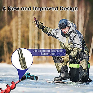 Ice Auger Drill Adapter I High-Quality 304 Stainless Steel I Fits Drill Chuck: 1/2" plus and 1/4" Hole for 1/4"-20 Wing Bolts & Locking Screws I