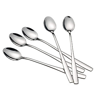 HOMMP Long Handle Iced Tea Spoon, Stainless Steel Ice Cream Spoon, Set of 16