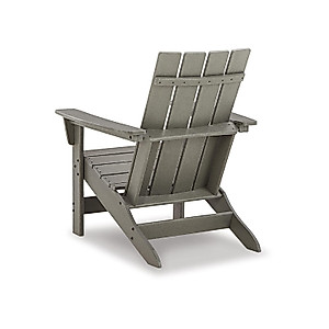 Signature Design by Ashley Visola Outdoor Patio HDPE Weather Resistant Adirondack Chair, Gray