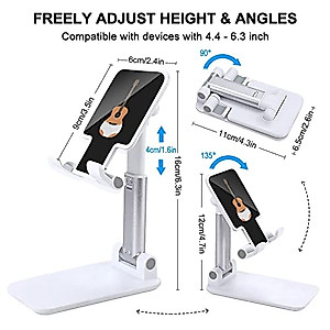 Guitar Print Cell Phone Stand Compatible with iPhone Switch Tablets Foldable Adjustable Cellphone Holder Desktop Dock (4-13")
