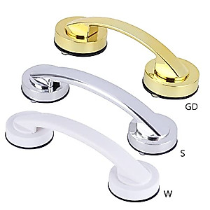 NNEPIA Bathtub Rails Handicapped Shower Handle Elderly Bathroom Balance Bar Safety Suction Cup Handrail Non-Slip Grab Bar Grab Rails (Color : Silver)