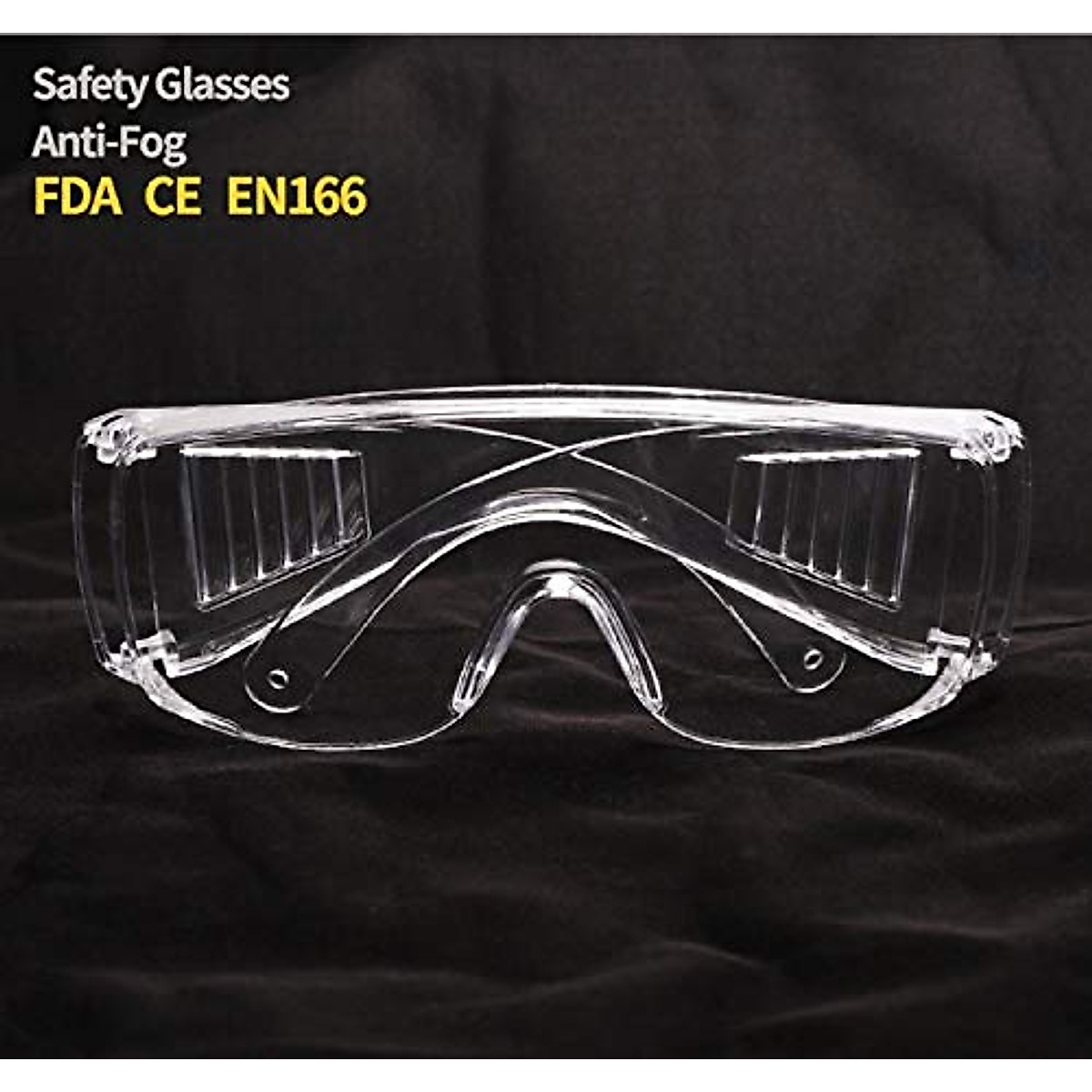 Safety Glasses (2 Pack) Anti Fog & Shattered Proof, ANSI Z87.1 & EN 166 UV Resistant Protective Eyewear Safety Goggles, Wide Frame Eye Shield Goggles Scratch Resistant Best Eye Protection Shield with