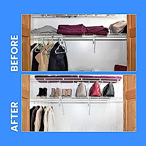 TitanSecure 4 Pack *** New Extra Wide 16 Inch Length*** White Wire Shelf Dividers for Closets - Best Closet Organizer Takes Seconds to Install (ONLY FITS 16 INCH Shelving)