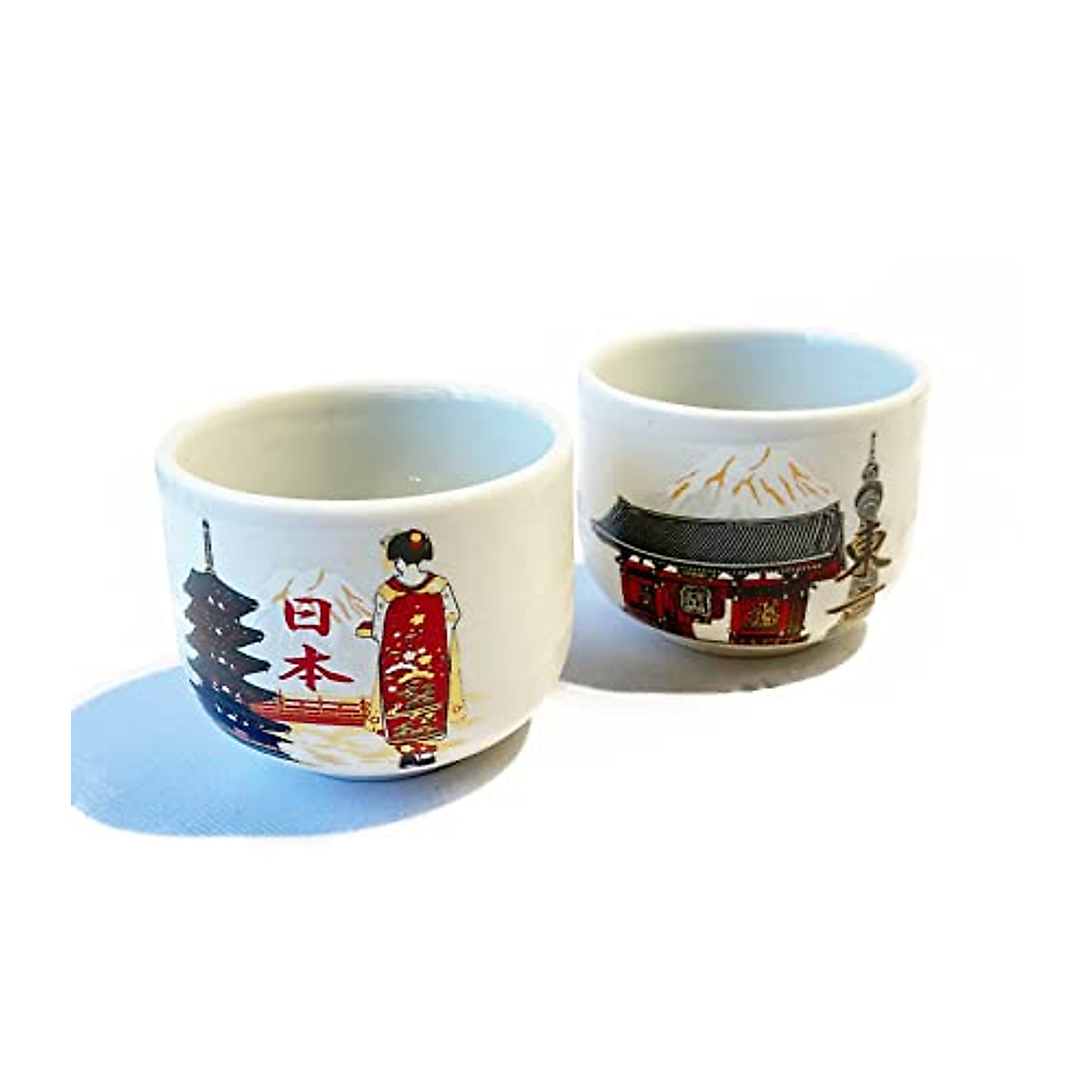 MIKO&TOKYO Japanese Designed YUNOMI Set. 2 of Japanese Tea Cups. For your Asian Tea Time. Enjoy Green Tea, Black Tea and Coffee. Made in Japan