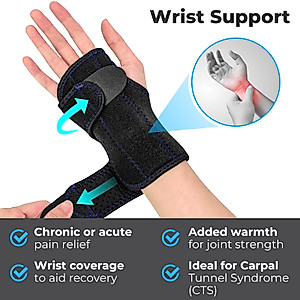 ZOYER Carpal Tunnel Wrist Brace Night Support with Wrist Splint, Adjustable Hand Brace Support for Right and Left Hand, Breathable Wrist Wrap for Arthritis, Tendonitis, Pain Relief, Strains, Sprains