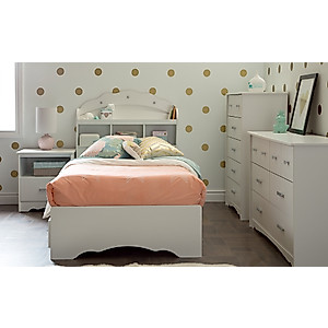 South Shore Tiara 5-Drawer Dresser, Pure White with Jewel-Like Handles